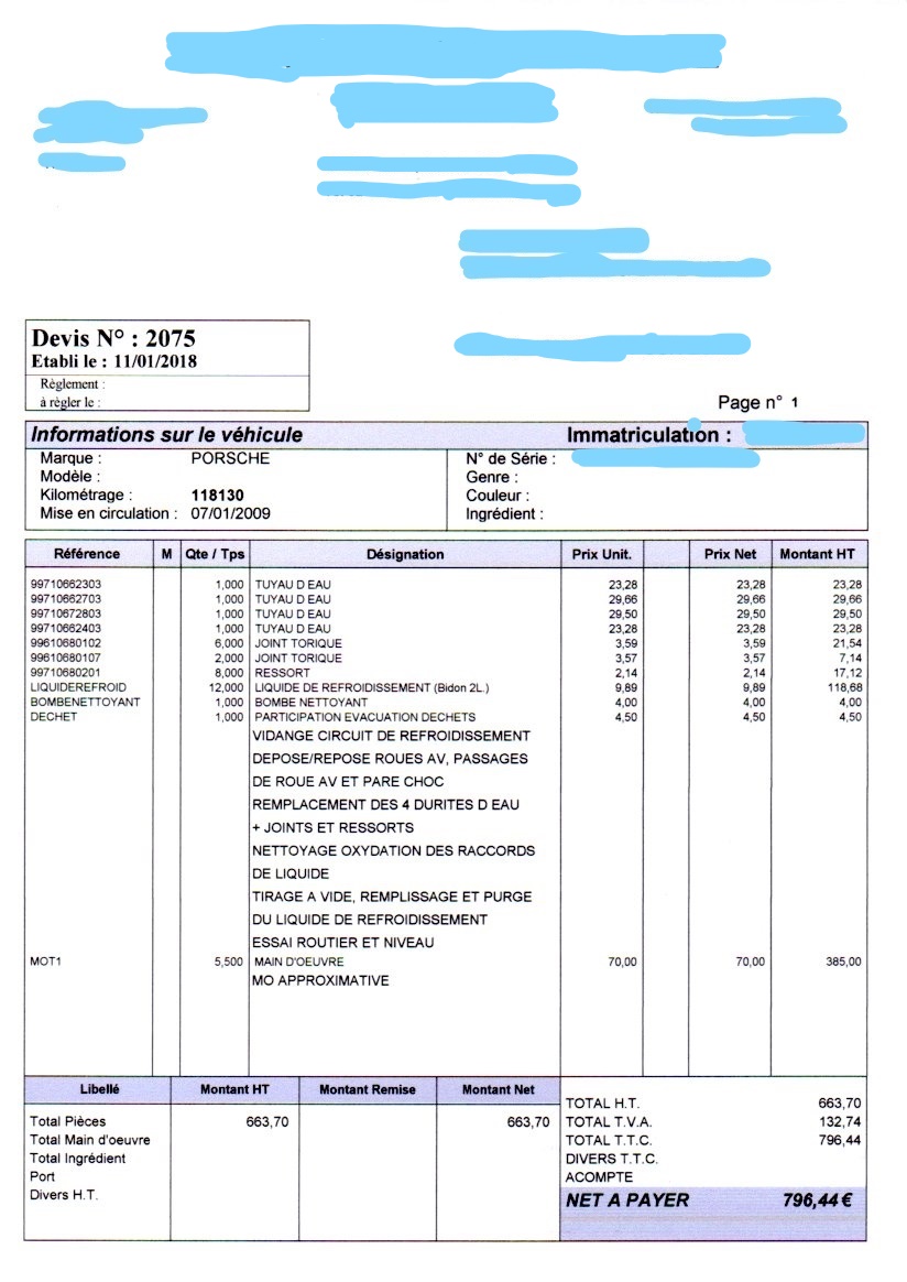 Demande d'avis sur devis - Boxster 987 - Boxster Cayman 911 (Porsche)